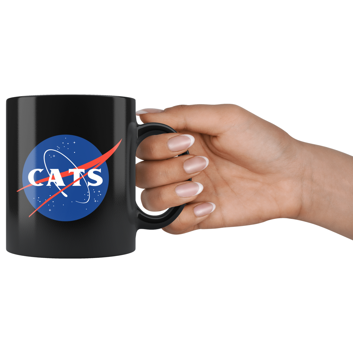 Space Cats Black Mug – Waffles the Cat