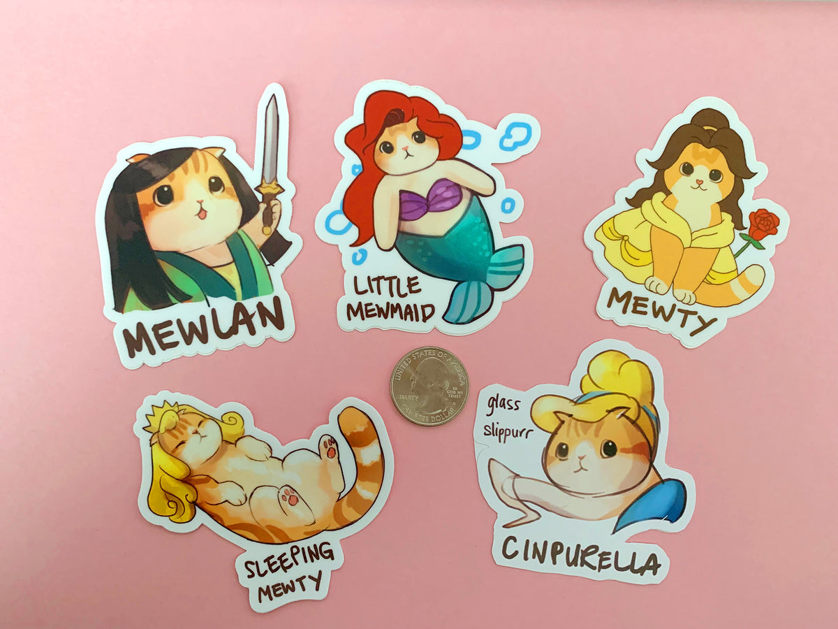 Little Mermaid Sticker – Waffles the Cat