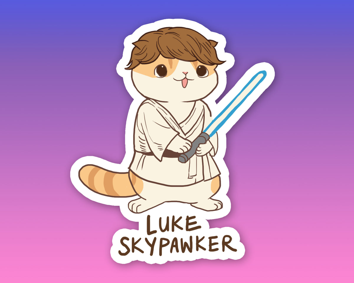 Luke Skywalker Sticker – Waffles the Cat
